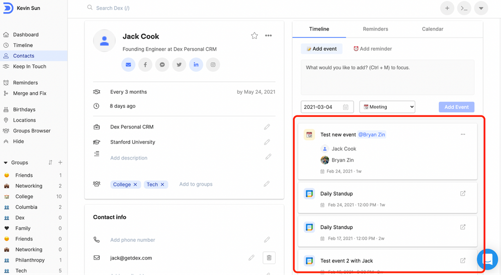 Notion vs Dex as a Personal CRM in 2021