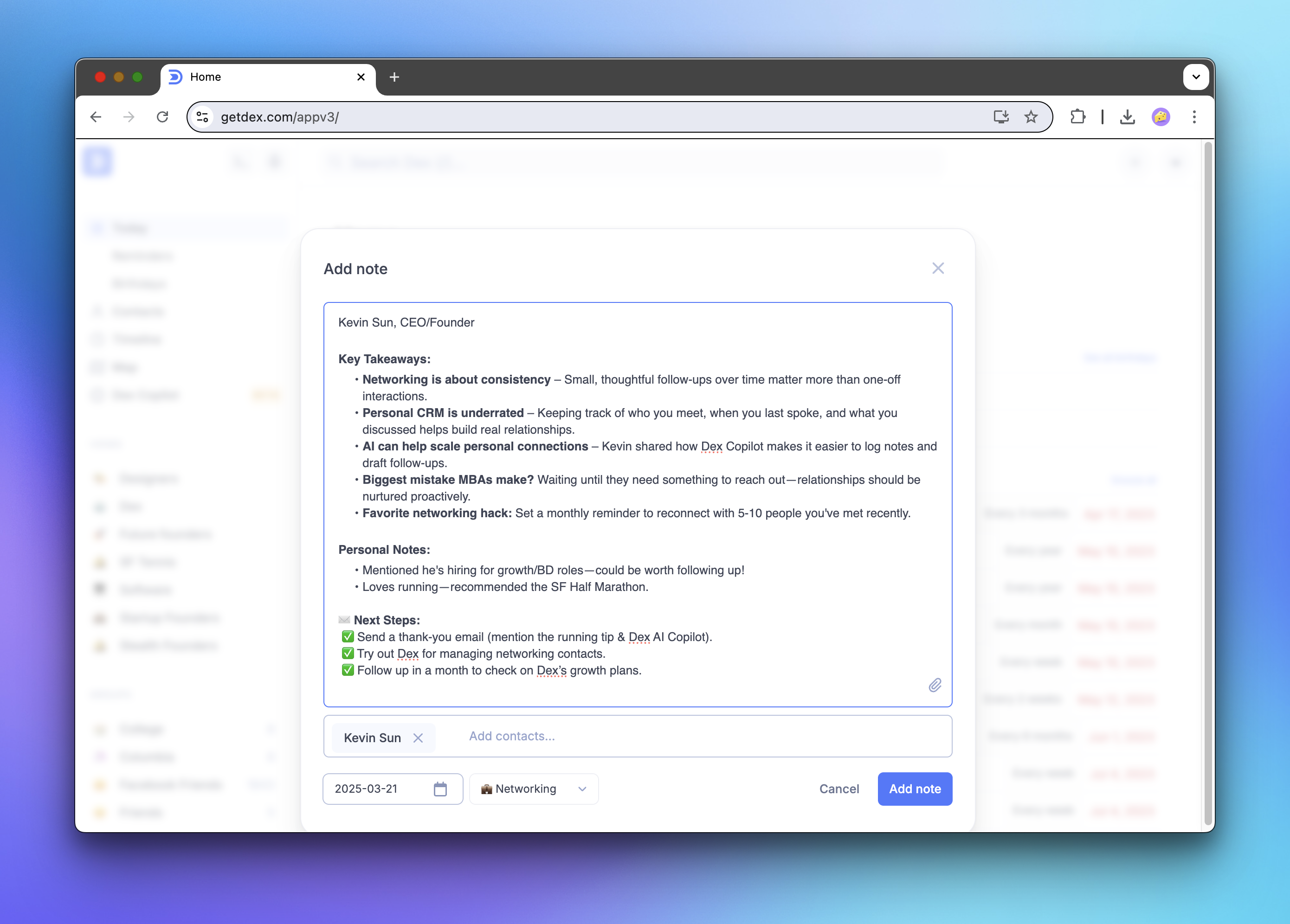 Write Thank-You Notes Effortlessly with AI | Dex Copilot